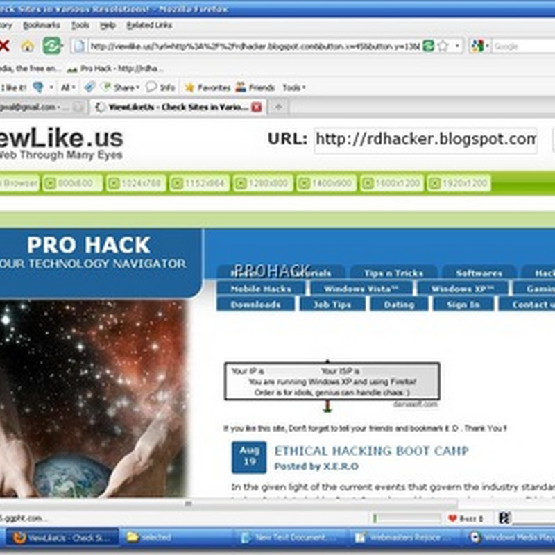 Webmasters Rejoice - View your website in different resolutions - Pro Hack